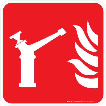 Fire Monitor Fire Safety - ISO Floor Sign