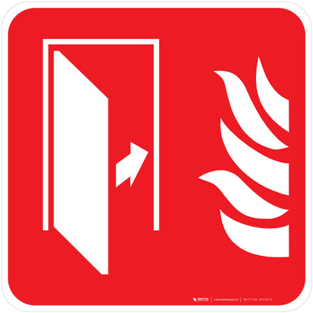 Fire Protection Door Fire Safety - ISO Floor Sign