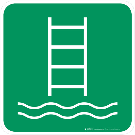 Embarkation Ladder Safe Condition - ISO Floor Sign