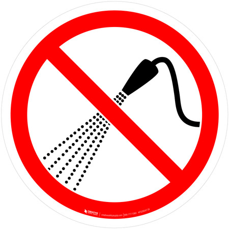 Do Not Spray With Water Prohibition - ISO Floor Sign