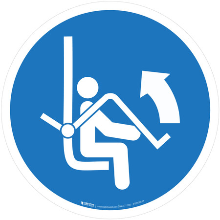 Open Safety Bar of Chairlift Mandatory - ISO Floor Sign