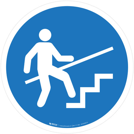 Use Handrail Mandatory - ISO Floor Sign