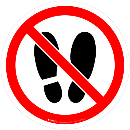 Do Not Walk or Stand Here Prohibition - ISO Floor Sign