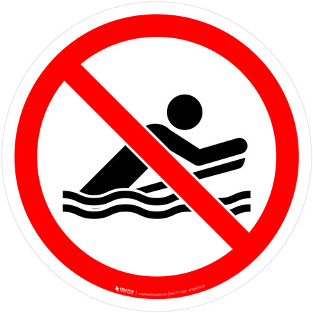 No Body Boarding Prohibition - ISO Floor Sign