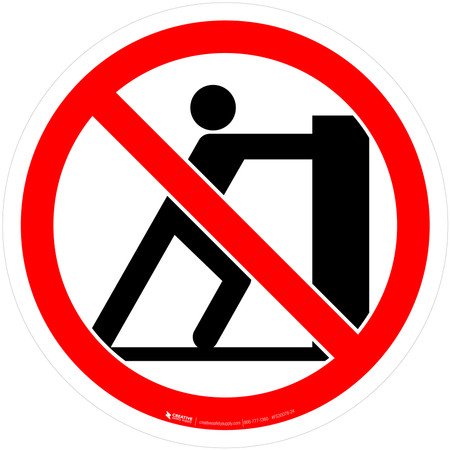 No Pushing Prohibition - ISO Floor Sign