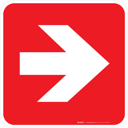Direction Arrow Right Fire Safety - ISO Floor Sign | Creative Safety Supply