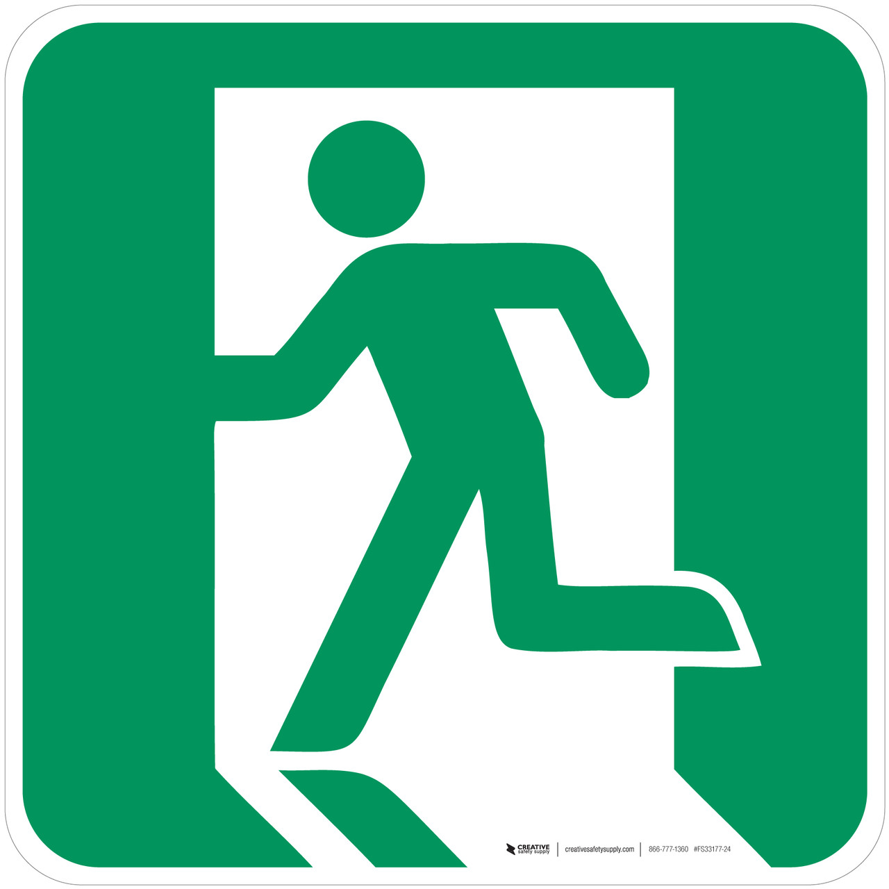 Emergency Exit Left Safe Condition ISO Floor Sign