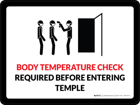 Body Temperature Check Required Before Entering Temple Landscape - Wall ...
