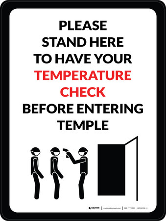 Please Stand Here To Have Your Temperature Check Before Entering Temple ...