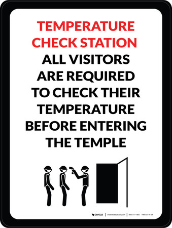 Temperature Check Station - All Visitors Are Required To Check Their ...