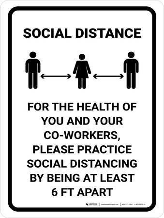 For The Health Of You And Your Co-Workers Portrait - Wall Sign ...