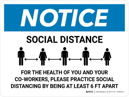Notice: For The Health Of You And Your Co-Workers Landscape - Wall Sign