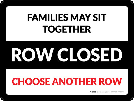 Row Closed - Families May Sit Together - Choose Another Row Landscape ...