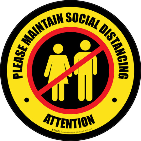 Attention: Please Maintain Social Distancing with Prohibited Icon ...