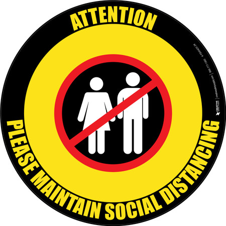 Attention: Please Maintain Social Distancing with Prohibited Icon ...