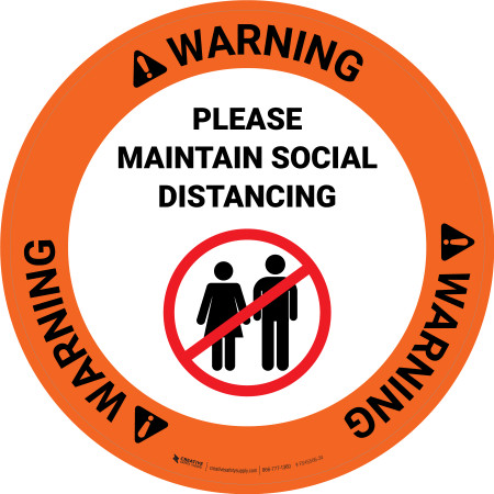 Warning: Please Maintain Social Distancing with Prohibited Icon ...