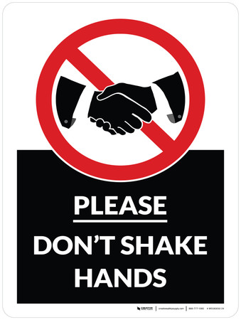Please Don't Shake Hands with Icon Portrait - Wall Sign