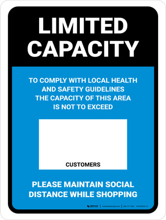 Limited Capacity: Maintain Social Distancing While Shopping Blue ...