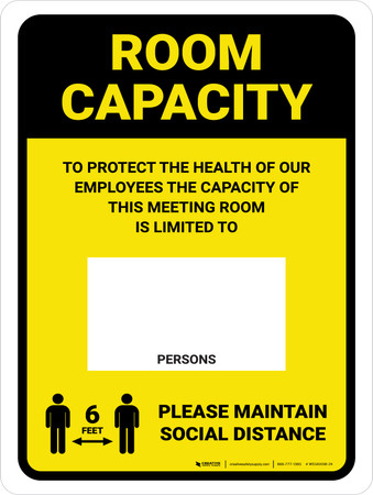 Room Capacity: Maintain Social Distance with Icon Yellow Portrait ...