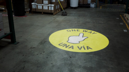 One Way Pointing Hand Yellow - SignCast™ S200 Virtual Sign | Creative ...