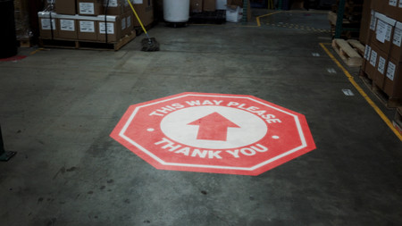 This Way Please - Thank You with Arrow - SignCast™ S200 Virtual Sign