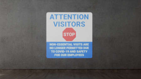 Attention Visitors Stop - Visits No Longer Permitted with Icon ...