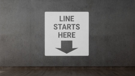Line Starts Down Arrow - SignCast™ S200 Virtual Sign