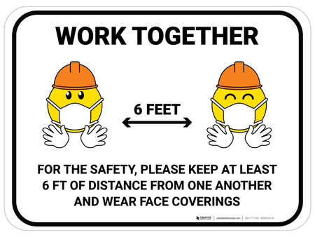 Work Together with Emojis - Floor Sign