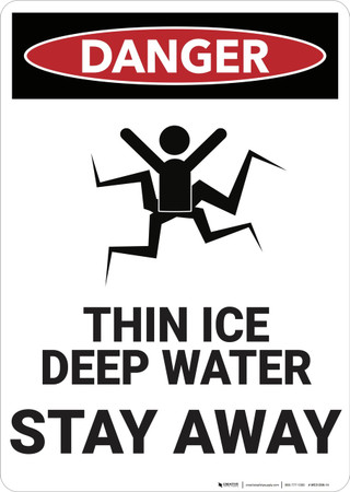 Danger: Thin Ice Stay Away - Wall Sign