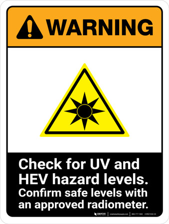Warning: ISO Check For UV And HEV Hazard Levels - Confirm with Approved ...