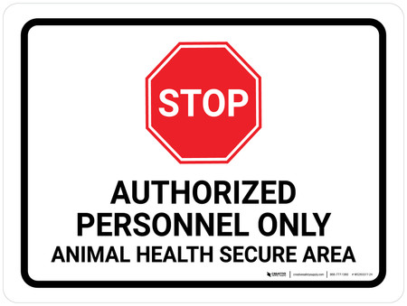 STOP: Authorized Personnel Only Landscape - Wall Sign | Creative Safety ...