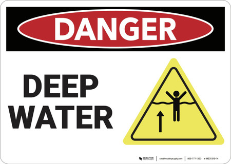 Danger: Deep Water - Wall Sign