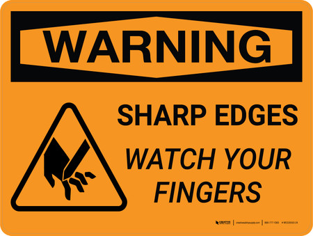 Warning: Sharp Edges - Watch Your Fingers with Icon Landscape - Wall ...
