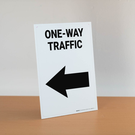 One-Way Traffic Left Arrow Portrait - Desktop Sign