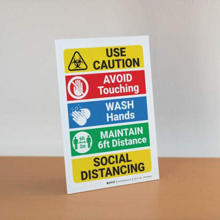Social Distance List Portrait - Desktop Sign | Creative Safety Supply