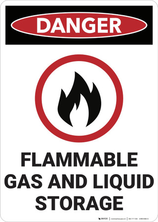 Danger: Flammable Gas and Liquid Storage - Wall Sign | Creative Safety ...