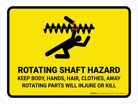 Rotating Shaft Hazard - Keep Away From Rotating Parts Will Injure or ...