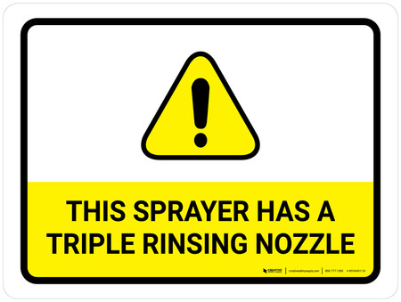 This Sprayer Has A Triple Rinsing Nozzle With Hazard Icon Landscape ...