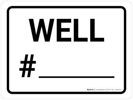 Well Number White Landscape - Wall Sign