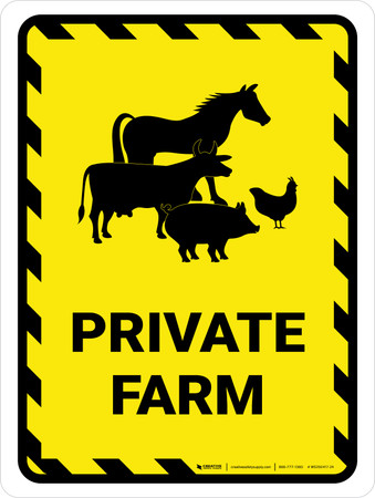 Private Farm with Icons Portrait - Wall Sign