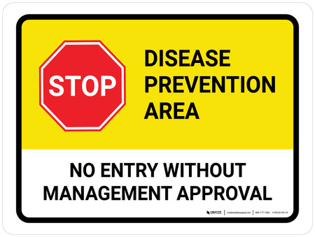Stop: Disease Prevention Area Landscape - Wall Sign
