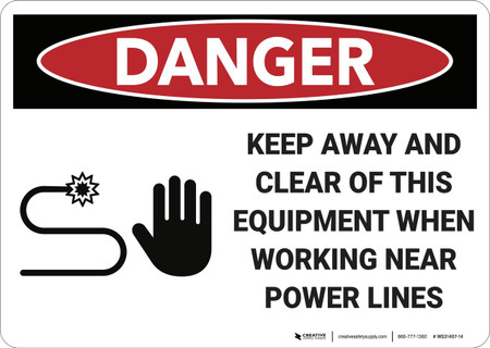 Danger: Keep Away Power Lines - Wall Sign