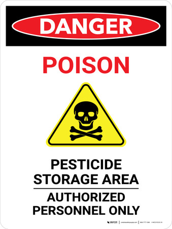 Danger: Poison Pesticide Storage Area Portrait - Wall Sign
