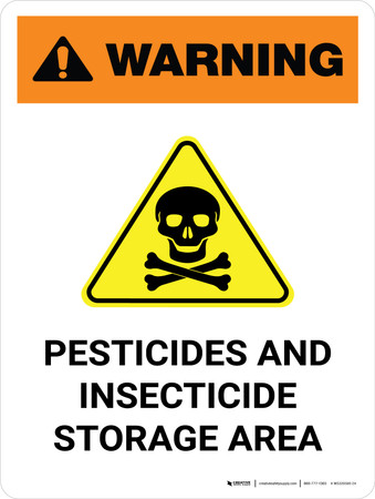 Warning: Pesticides And Insecticide Storage Area Portrait - Wall Sign ...
