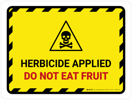 Herbicide Applied - Do Not Eat Fruit Hazard Lines with Icon Landscape ...