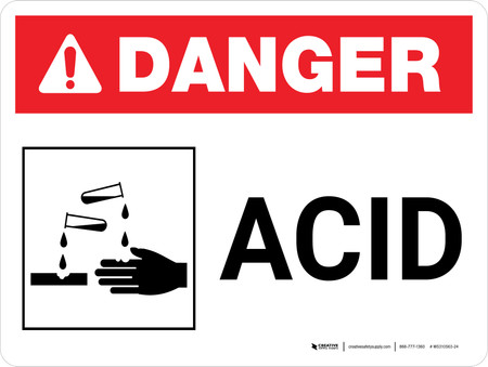 Danger: Acid Landscape with Icon - Wall Sign