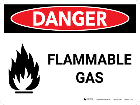 Danger: Flammable Gas Landscape with Icon - Wall Sign | Creative Safety ...