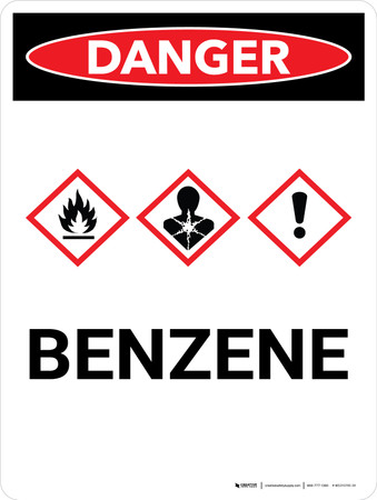 Danger: Benzene Portrait with Icon - Wall Sign | Creative Safety Supply