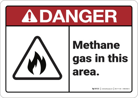 Danger: Methane Gas in This Area ANSI - Wall Sign | Creative Safety Supply
