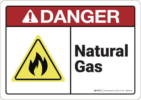 Danger: Natural Gas ANSI - Wall Sign